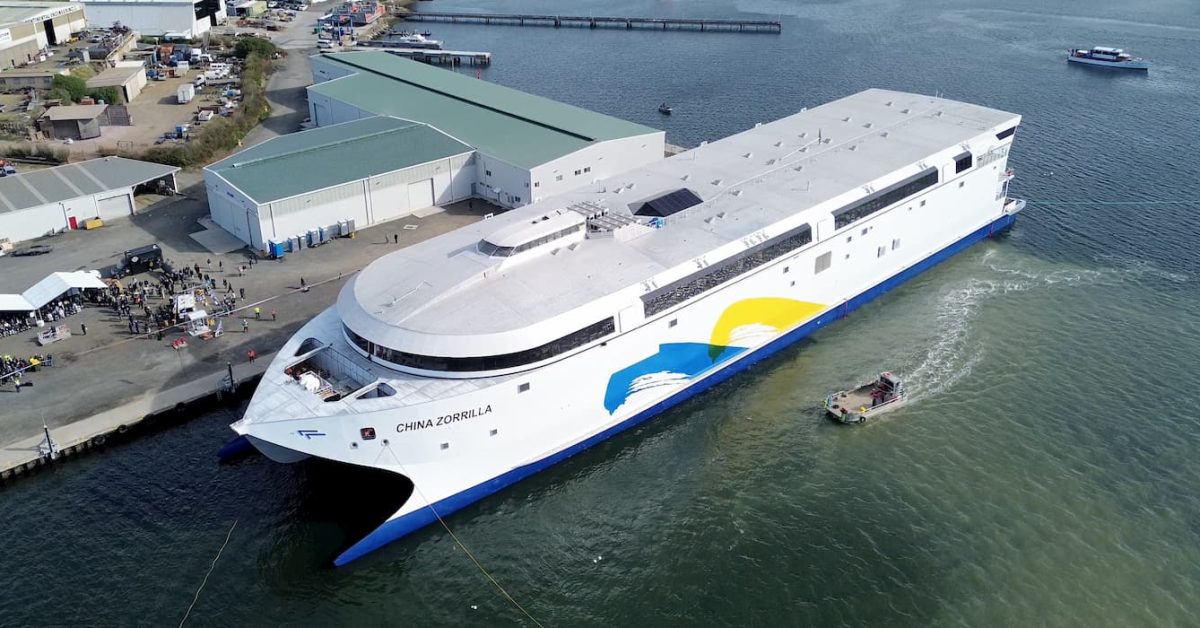 Incat Launches World's Largest Electric Ship